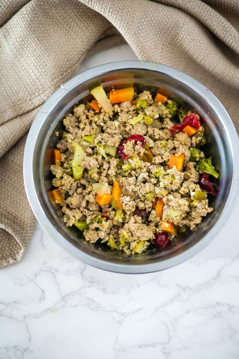 Homemade Turkey Dog Food with Veggies