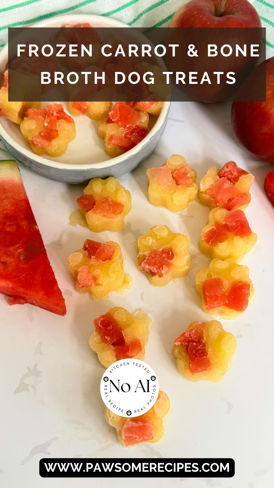 Frozen Watermelon Apple Dog Treats
